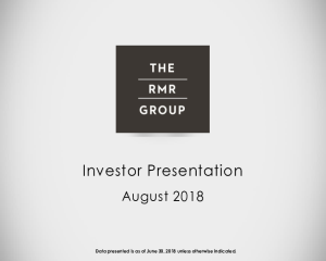 The RMR Group - Investors & Media - Events & Presentations
